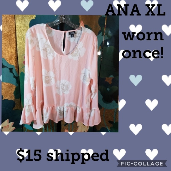 a.n.a | Tops | Ana Blouse With Ruffle | Poshmark